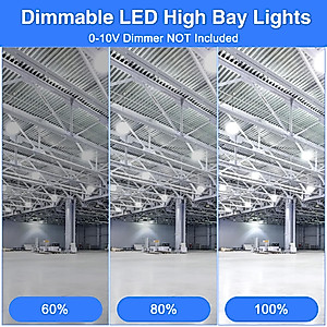 OPENLUX 150W UFO LED High Bay Light, UL DLC Listed, IP65 Waterproof, 22500LM, 5000K, 0-10V Dimmable, Commercial Grade, 5 Year Warranty