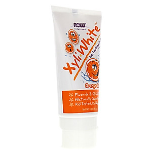 XyliWhite Orange Splash Kids Toothpaste Now Foods 3 oz Gel Pack of 2