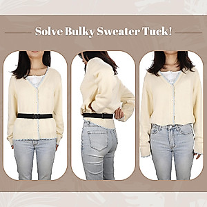 JASGOOD No Show Invisible Women Belt Elastic Stretch Adjustable No Show Web Belt (Suit for US size 14+, Black)