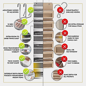 HOMELUX THEORY 1 PC Heavy Duty Over the Door Organizer 55x14x6.7, 6 Large Front & 12 Side Pockets, Hanging Storage Closet Door Organizer for Bedroom, Bathroom and Baby Nursery Storage (Baby Blue)