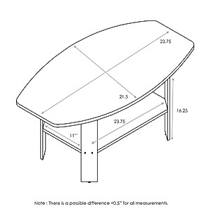 Furinno Simple Design Coffee Table, Dark Walnut