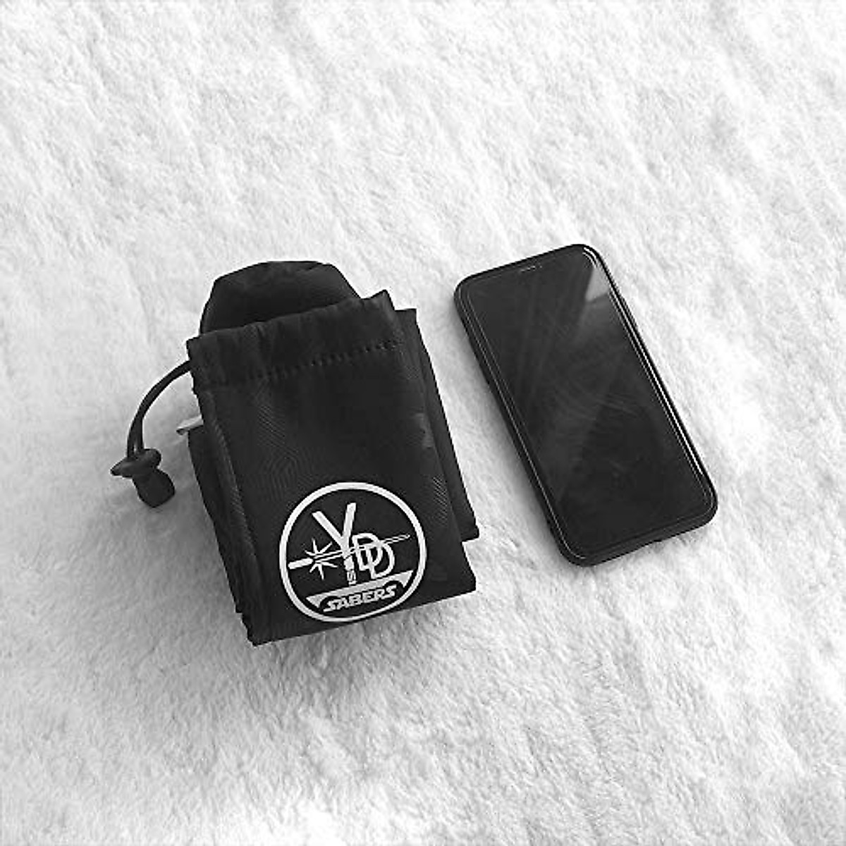 YDDSABER Lightsaber and Carrying Bag, RGB 16 Colors Changing Metal Aluminum Hilt, Ghost Premium Force FX Black Series Light Saber with 3 Mode Sound,for Adults, Support Real Heavy Dueling