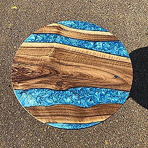 Epoxy Table, Live Edge Wooden Table, Epoxy Resin River Table, Natural Wood,Dining table, Natural Epoxy Table, Resin Table 51x51 inch