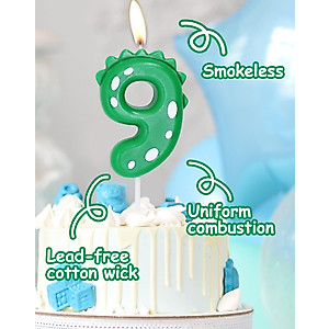 ZHIHUI Birthday Candle, Dinosaur Number Candles, Dinasour Forest Theme Cake Decoration, Happy Birthday Cake Topper for Boys Girls Kids Dino Theme Party Anniversary Celebration Supplies (Number 3)