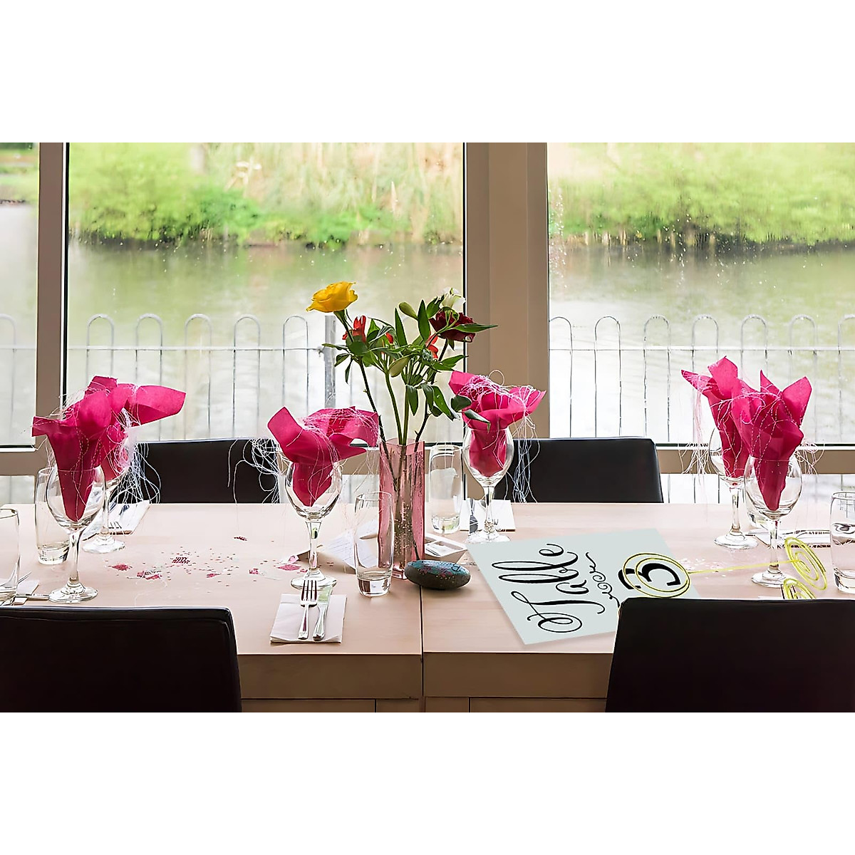 20 Pcs Golden Table Number Holders - Perfect For Weddings, Birthdays, Restaurants and Parties. 3.3 inches Holders with 20 Beautiful Cards (Gold)