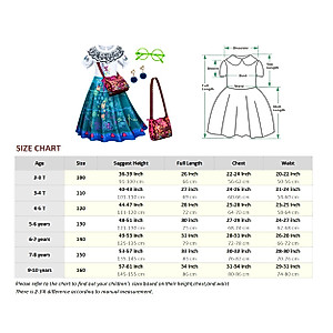Kaisebile Princess Dress for Girls Birthday Halloween Dress Up with Bag Glasses Earrings 6-7 Years