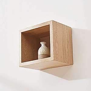 LLRYN Wooden Wall Shelf Floating Shelf for Lobby/Counter/Study/Living Room/Bathroom, Minimalist Style (Size : Single Style)