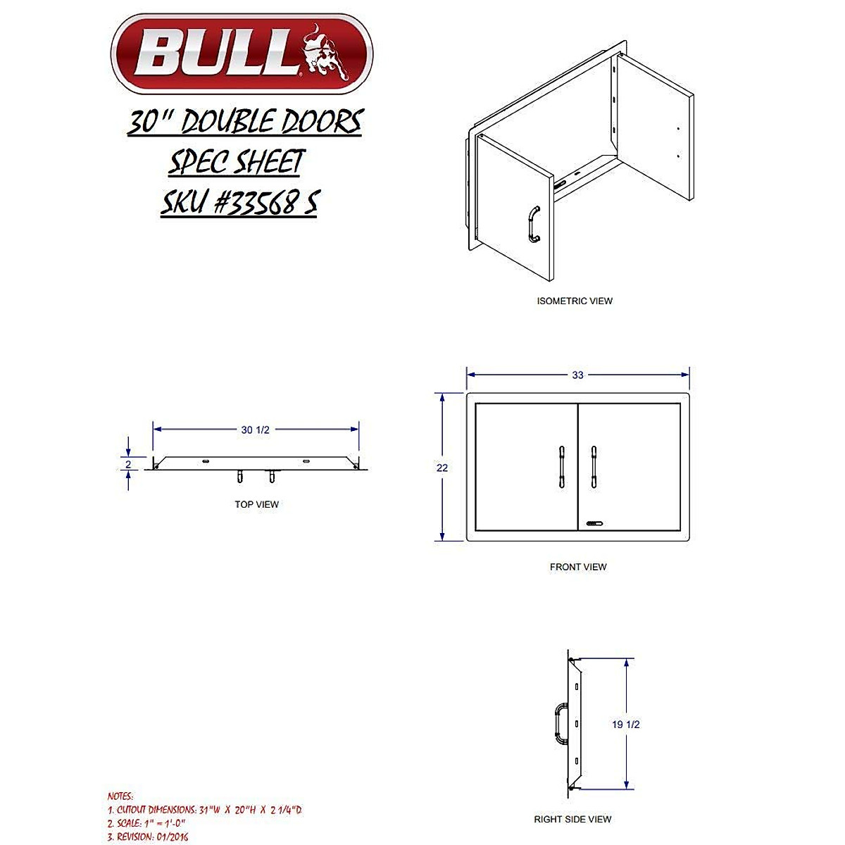 Bull Outdoor Natural Gas Outlaw Drop-in Barbecue Grill with Accessory Package
