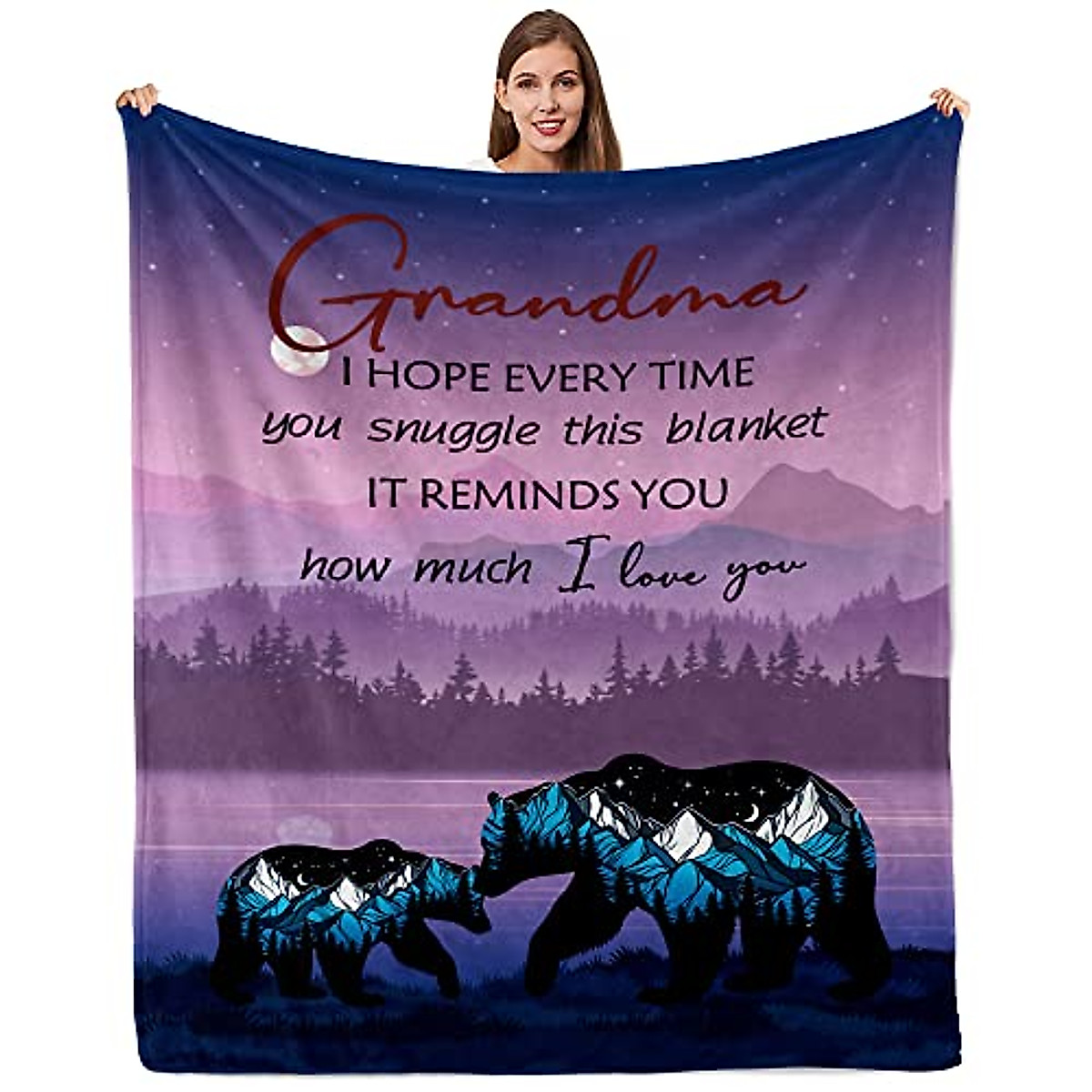 Qotuty Grandma Gifts, Blankets Gifts for Grandma, Grandma Birthday Gifts, Grandma Gift, Mimi Gigi Gifts for Grandma, Thoughtful Gifts for Grandma, Best Grandma Gifts, Grandmother Gift Blanket 50"X60"