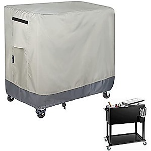 STEECA Waterproof Cooler Cart Cover Fits 65-80 Quqrt Patio Party Ice Chest Rolling Cooler, 32L x 18W x 32H inch