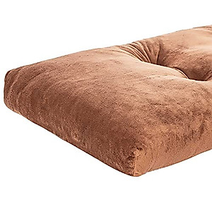 JAMPAYANG Bench Cushion, Non-Slip Tufted Bench Cushions for Swing, Shoe Storage, Window Seat (36"x14", Coffee)