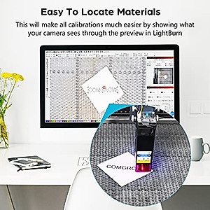 Comgrow 8MP Lightburn Camera Module with Laser Enclosure 750 * 700 * 900mm for Laser Engraver,Easy to Locate Materials,Batch Engraving,Trace Simple Images,Insulates Against Smoke and Odors