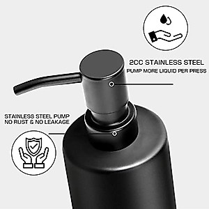 MIERTING Bathroom Accessories Set 5 Pcs, Matte Black Bathroom Accessory Set, Glass Soap Dispenser and Toothbrush Holder Set, Qtip Holder and Cotton Ball Holder, Modern Bathroom Decor Sets