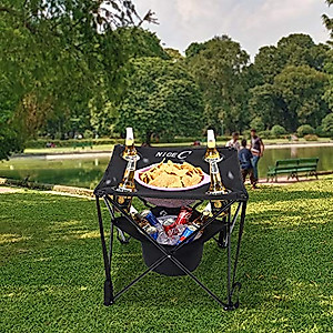 Nice C Camping Table with Cooler, Tailgating Table, Beach Table, Cooler with Table, Portable Table, Ultralight Compact with Carry Bag for Outdoor, Picnic