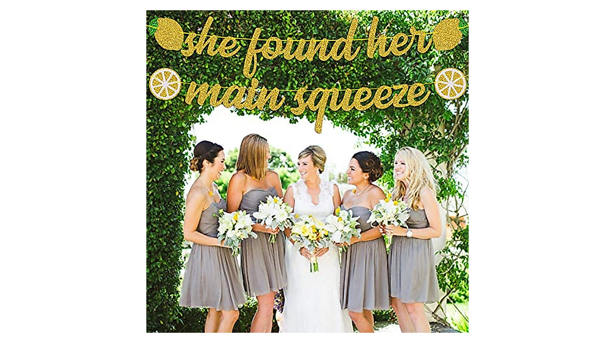 OKUSUN Main Squeeze Lemon Banner for Bridal & Bachelorette Parties