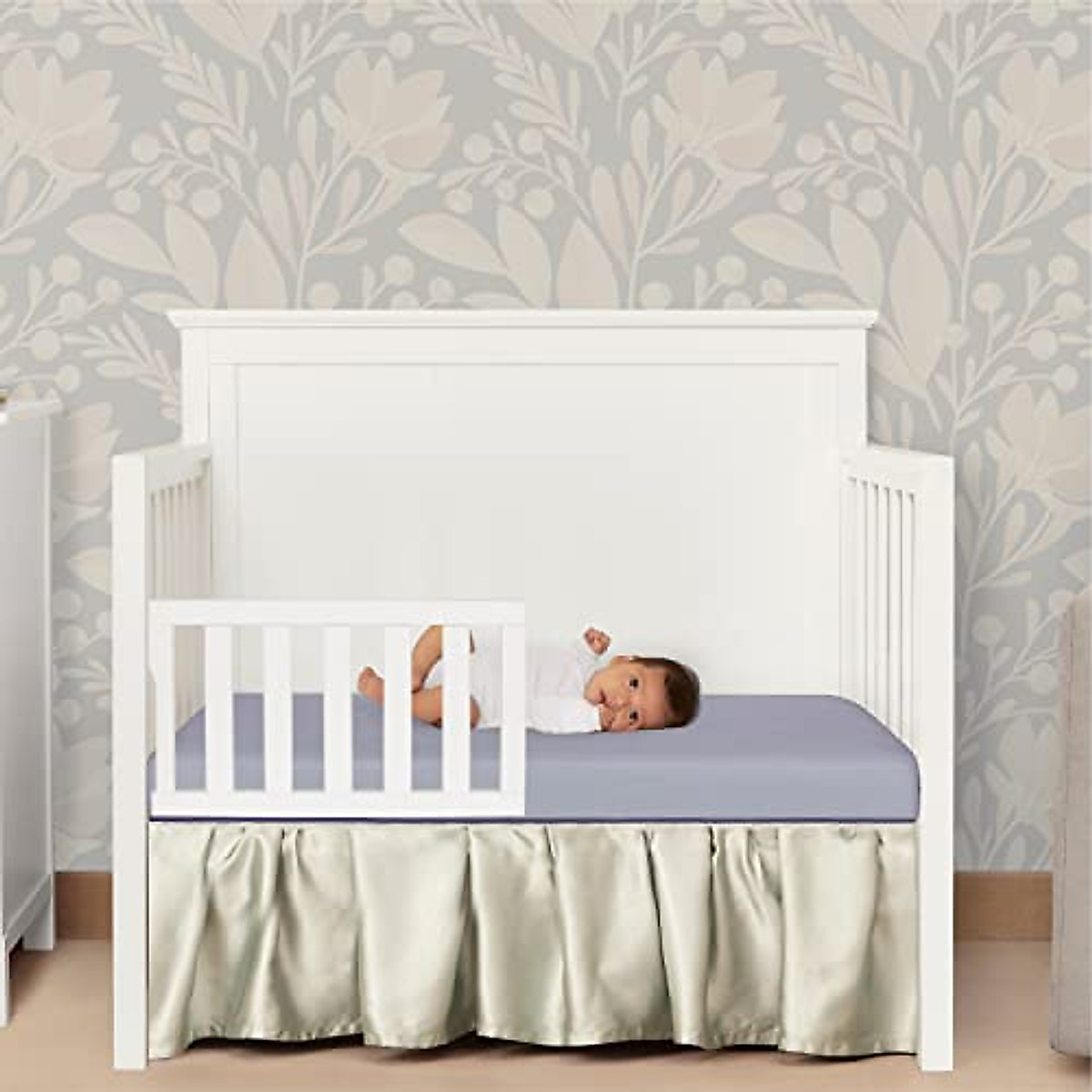 Dream On Me Snuggles Extra Firm Fiber Portable and Mini Crib Mattress in Periwinkle, Greenguard Gold Certified, Soft Breathable Mesh Cover, Lightweight Baby Mattresses for Cribs