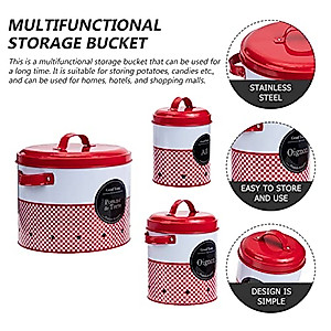 Alipis Potato Onion Storage Box, Set of 3 Kitchen Storage Canisters Jars Pots Containers Pantry Organizer Tin Vegetable Fresh Keeper with Aerating Tin Storage Holes