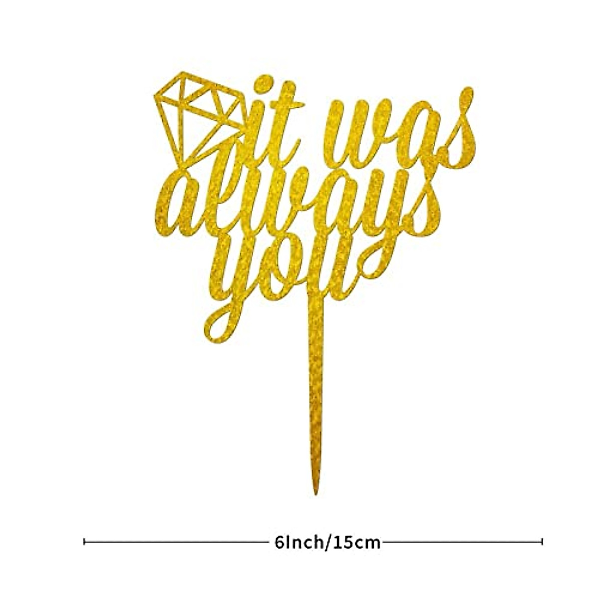 It Was AlwaysYou Personalised Engagement Wedding Caketopper Bride To Be Wedding Party Decorations Mr & Mrs Silhouette Wedding Gifts Gold