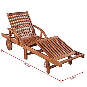 EstaHome Sun Loungers 2 pcs with Table | Adjustable Chaise Lounge Set with Wheels | Rustic Wooden Patio Sunlounger Set | Outdoor Lounge Chair Set | Solid Acacia Wood 78.7" x 26.8" x (11.8"-32.7")