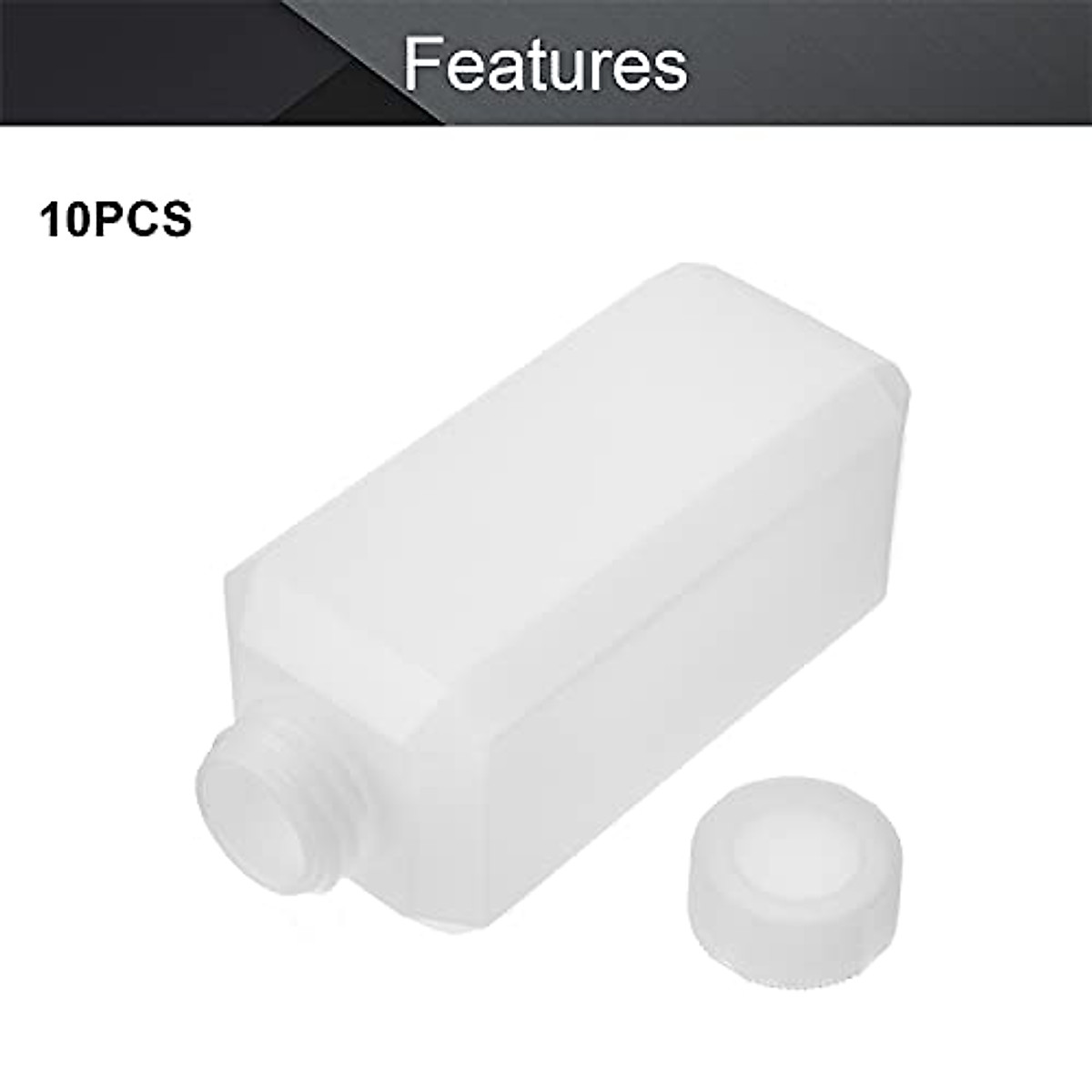 Othmro 10pcs Plastic Lab Chemical Reagent Bottles, 250ml/8.5 oz Small Mouth Liquid/Solid Square Sample Storage Container Sealing Bottles with Cap White