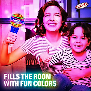 Light Up Magic Ball Toy Wand for Kids - Sensory Lights Spin Toy- Rotating Flashing LED Spinning Wand for Boys and Girls - Autism Toys for Kids - Thrilling Spinning Light Show - Birthday Party Favor