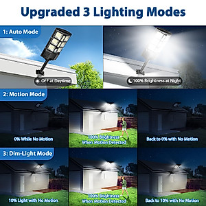 4-Pack 2000W Solar Street Lights Outdoor, 924 LEDs 12000LM Solar Lights Outdoor Motion Sensor, Waterproof Solar Parking Lot Lights Dusk to Dawn, 6500K LED Solar Flood Lights for Yard, Remote Control