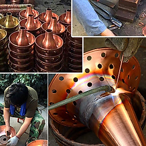 Chafing Dishes Large Pots For Cooking Gas Grilled One-piece Copper Hot Pot Kitchen Thickened Copper Charcoal Tableware Multifunctional Pot Gift (Color : B, Size : 32cm)