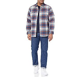 Amazon Aware Men's Regular-Fit Long-Sleeve Flannel Shirt, Blue Plaid, X-Large