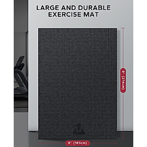 HAPBEAR Extra Large Exercise Mat-9'x6'x8mm(1/3 inch), Non-Slip, Ultra Durable, Thick Workout Mats for Home Gym Flooring Cardio, Yoga Mats for Fitness, High-Density Exercise Mat, Shoes-Friendly