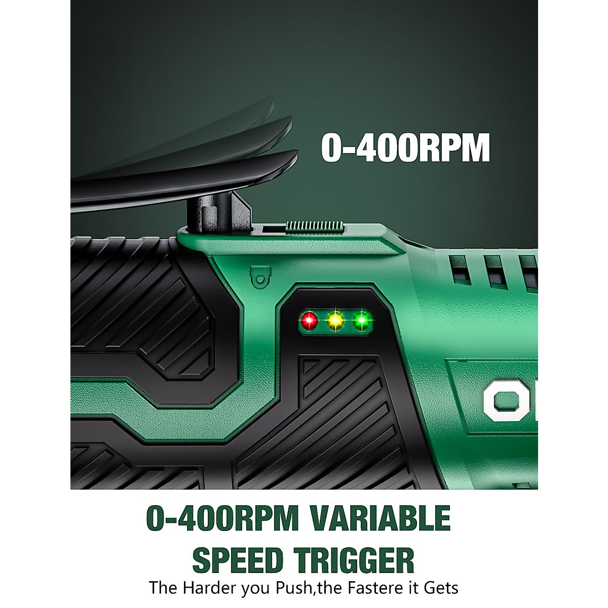 KIMO Cordless Electric Ratchet Wrench Set, 40 Ft-lbs, 400 RPM, 3/8" 12V Cordless Ratchet Kit w/ 60-Min Fast Charge, Variable Speed Trigger, 2-Pack Lithium-Ion Batteries, 8 Sockets