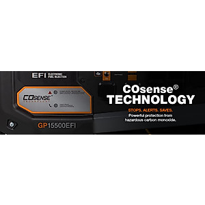 Generac 7705 GP15500EFI 15,500-Watt Gas-Powered Electric-Start Portable Generator with Cosense & EFI Engine, Transfer Switch Compatible