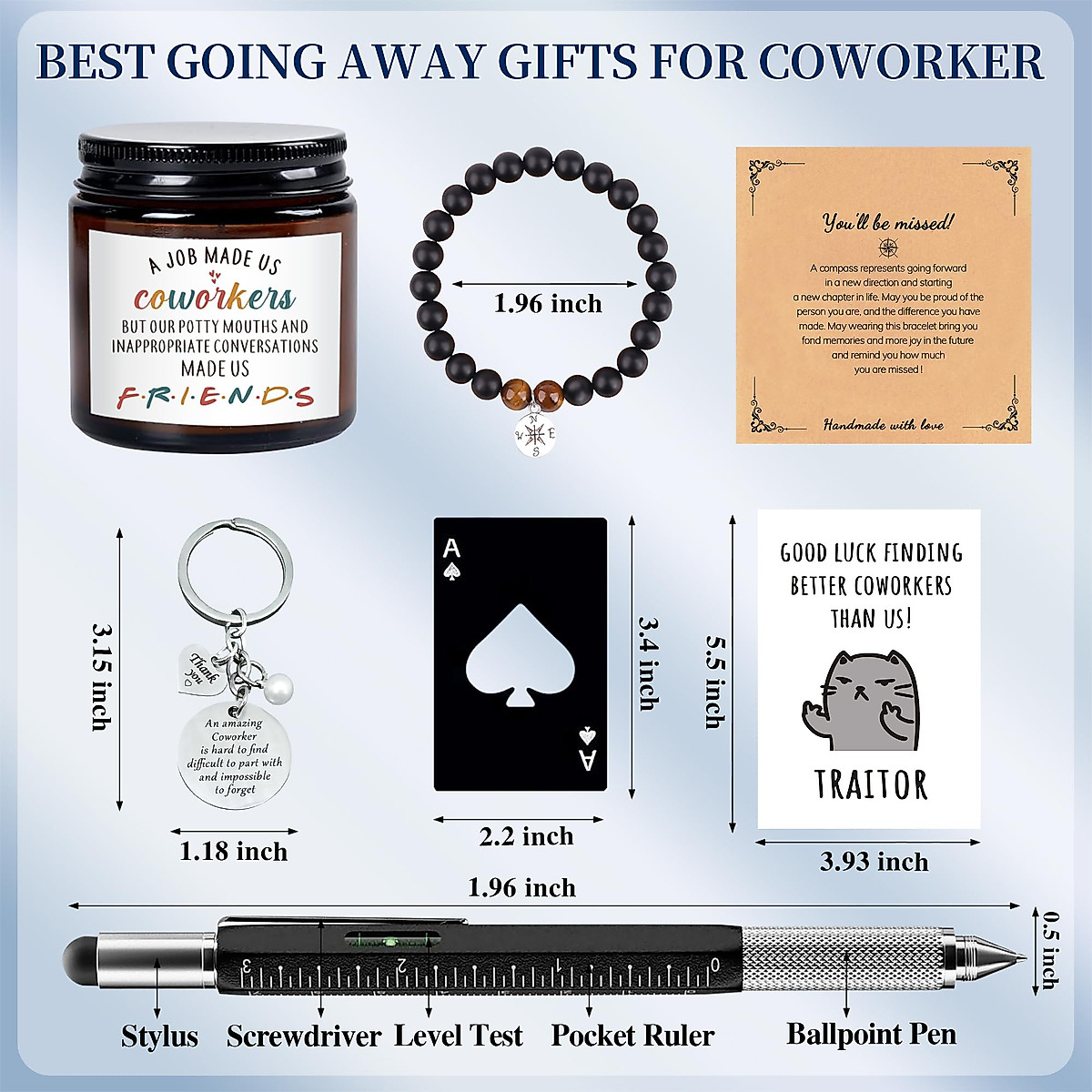 MAIAGO Coworker Leaving Gifts, Farewell Gifts, Going Away Gifts, New Job Gifts, Goodbye Gifts, Good Luck Gifts, Christmas Gifts for Colleagues Friends Manager Boss Teacher - 20 Oz Tumbler Gifts Basket