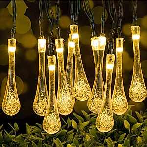 Comoo Solar String Lights Outdoor 21 Feet 30 LED Solar Lights 1Pc Outdoor Decorative 8 Mode Solar String Lights for Garden,Parties,Wedding-Warm Light