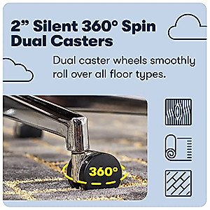 Serta Leighton Home Office Chair with Memory Foam, Height-Adjustable Desk Accent Chair with Chrome-Finished Stainless-Steel Base, Twill Fabric, Stoneware Beige