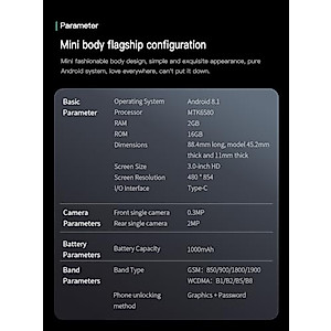 Small Size Cellphone SOYES S23 Pro 3G Mini Smartphone 2GB RAM 16GB ROM Android 8.1 Touch Screen Creative Gift for Kid 3.0Inch Small Mobile Phone (Green)