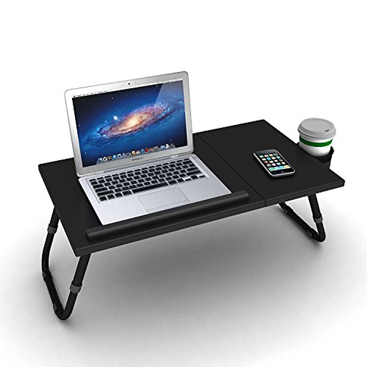 Atlantic Large Format Laptop Tray - 27 Inches Wide, 13.75 Inches Deep, 2 Sections, Smooth Finish Legs PN 33935843 in Black