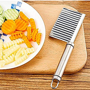 LareinaXXX Potato Wavy Edged Knife Stainless Steel Kitchen Gadget Vegetable Fruit Cutting Peeler Cooking Tool Accessories