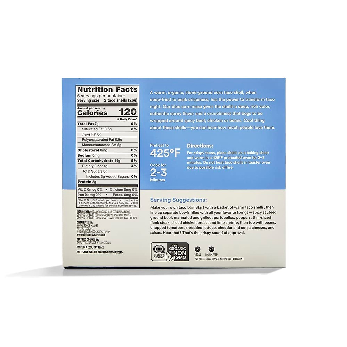 365 by Whole Foods Market, Organic Blue Taco Shells, 5.5 Ounce