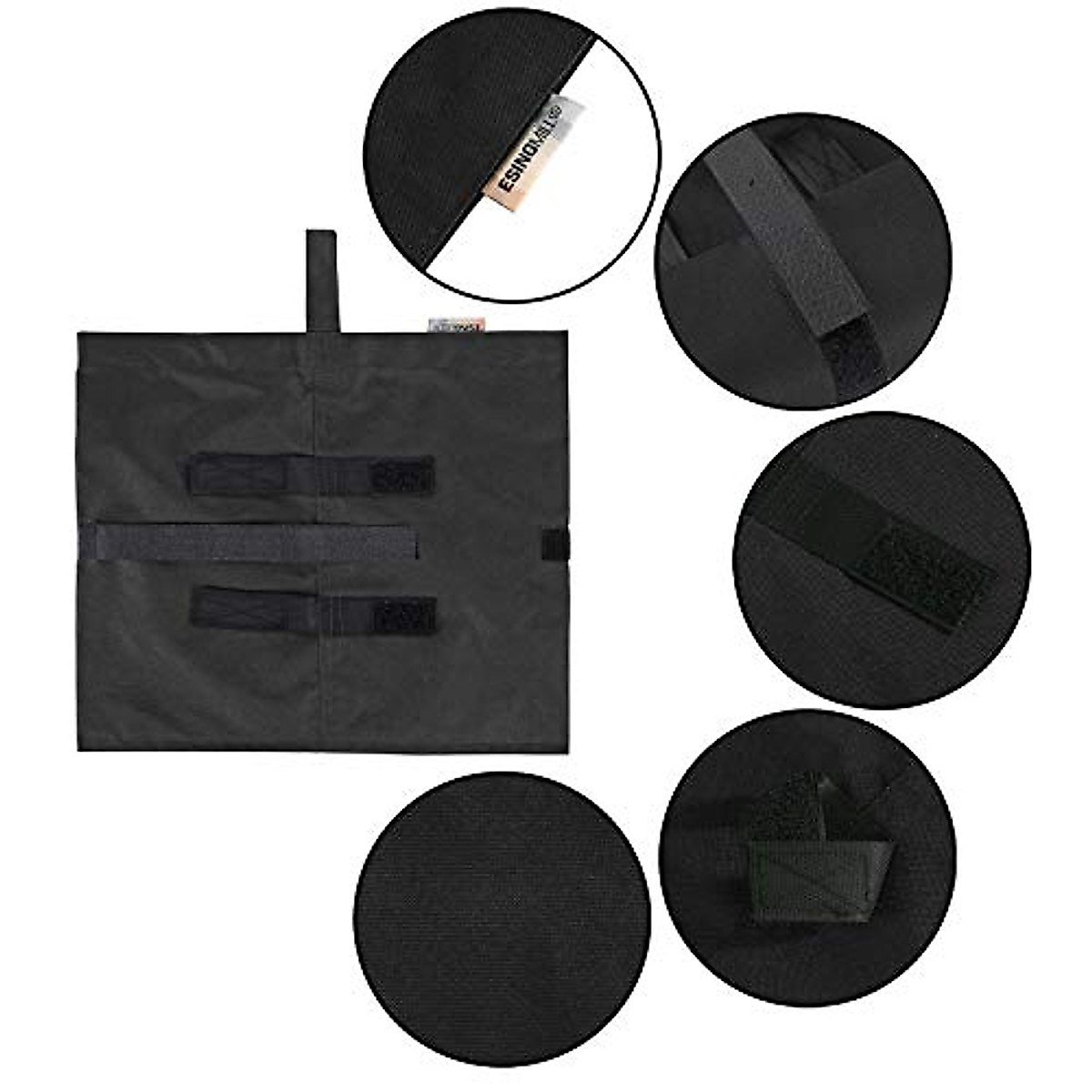 ESINGMILL Canopy Weight Bags for Pop up Tent, 4pcs/Pack Leg Weights Sand Bags with Belt for Instant Outdoor Sun Shelter Canopy Legs, Heavy Duty Stability Sandbag Weighted Feet Bag