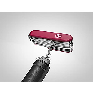 Victorinox Picknicker Swiss Army Knife, 11 Function Swiss Made Pocket Knife with Large Blade, Corkscrew and Bottle Opener - Red