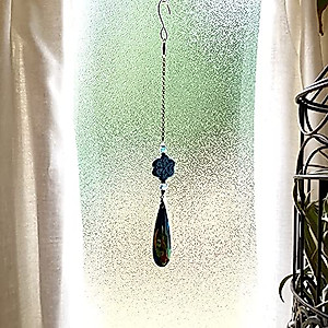 Boho Sun Catcher, (76mm Vitrail Drop) Crystal Hanging for Windows, Home Decor, Garden, Mother's Day, Windows, Gift (Length: 11.25 inches) | 2 Dirty Birds Boutique