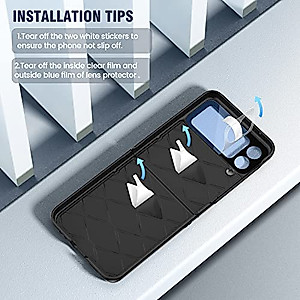 Caka Compatible for Galaxy Z Flip 3 5G Kickstand Case, Z Flip 3 Case with Camera Protector Hinge Protection Wireless Charging Cover Case for Samsung Galaxy Z Flip 3 (Carbon Fiber Black)