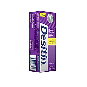 Desitin Maximum Strength Baby Diaper Rash Cream with 40% Zinc Oxide for Treatment, Relief & Prevention, Hypoallergenic, Phthalate- & Paraben-Free Paste, 4 oz