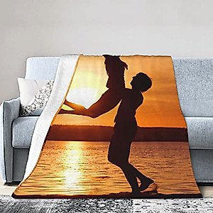 MAZU Custom Blanket Photo Collage Design Your Own Personalized with Picture Text Flannel Throws Blankets Customized Blanket for Father Mom Christmas Valentines Thanksgiving Day Gifts, 1 Photo