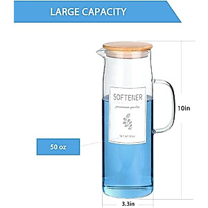 KitHero Laundry Detergent Dispenser Set with Bamboo Lids and Handles - Easy Pour 2 Pack 50 oz Liquid Laundry Containers for Laundry Room Organization and Storage