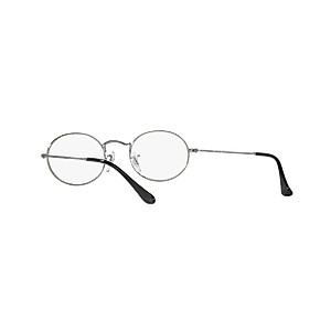Ray-Ban RX3547V Oval Prescription Eyeglass Frames, Gunmetal/Demo Lens, 48 mm