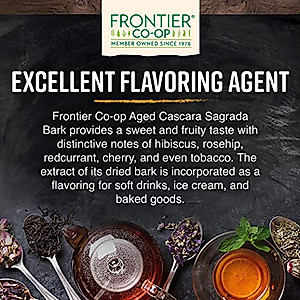 Frontier Co-op Cut & Sifted Wildcrafted Cascara Sagrada Bark 1lb - Aged Buckthorn Bark, Bulk Wholesale Bag