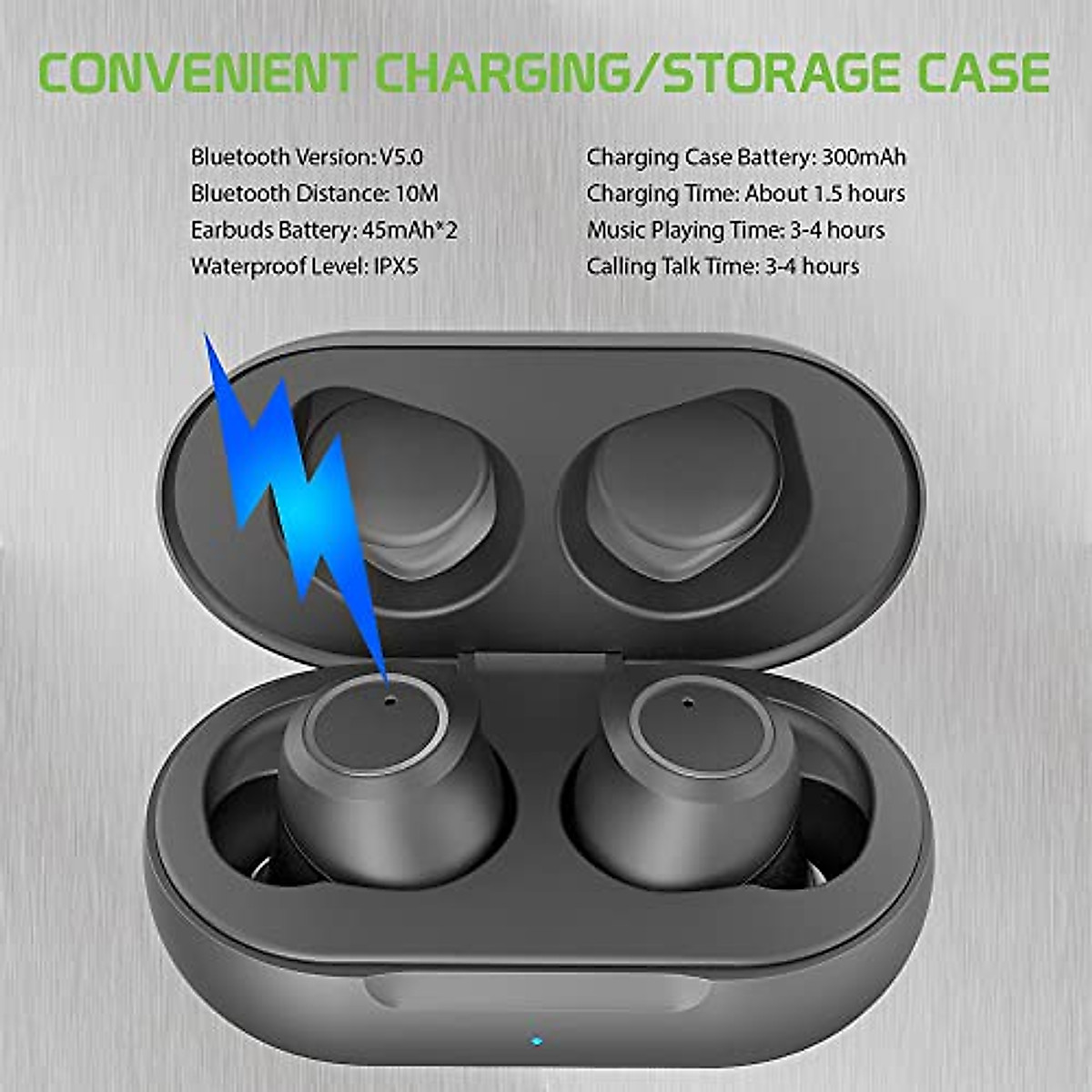 Works for Samsung S21 FE by Cellet Wireless V5 Bluetooth Earbuds Compatible with Samsung S21 FE with Charging case for in Ear Headphones. (V5.0 Black)
