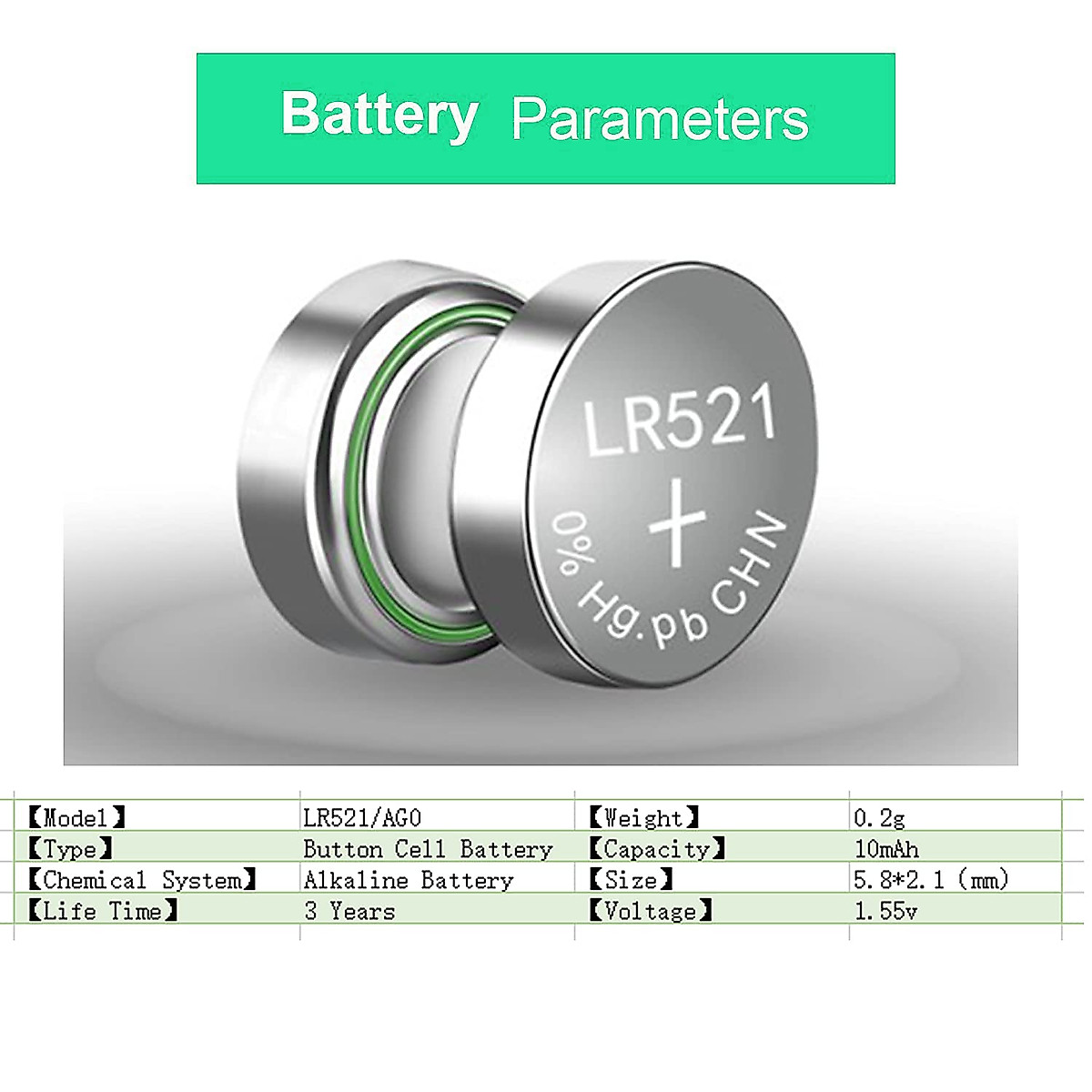 30pcs LR521 AG0 1.5V Alkaline Coin Batteries SR521SW 379 SR521 179 SR63 Watch Battery Button Coin Cell for Watches, Keychain Flashlight, Penlight, LED Propellers, Hot Toys