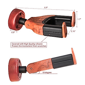 Guitar Hanger Wall Mount Hook with Auto Lock Safe for All Guitars Bass Cello Mandolins
